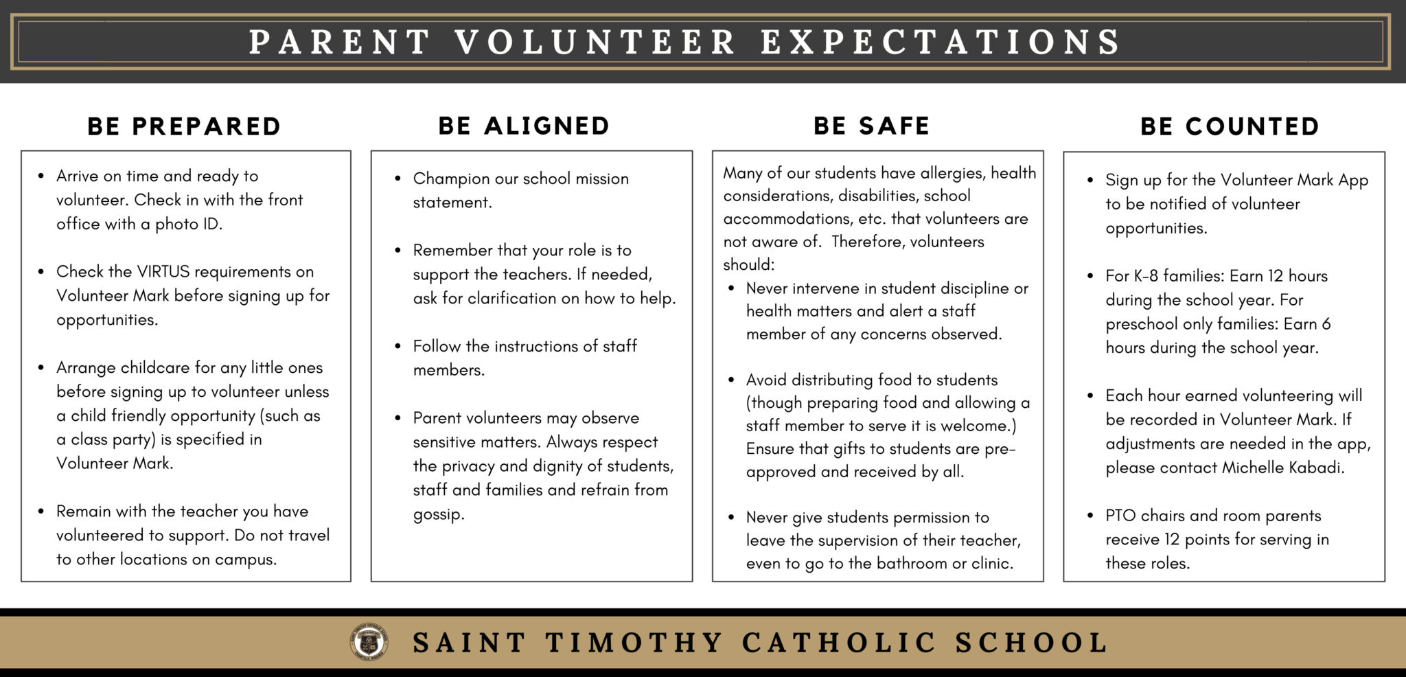 Volunteering – Saint Timothy Catholic School